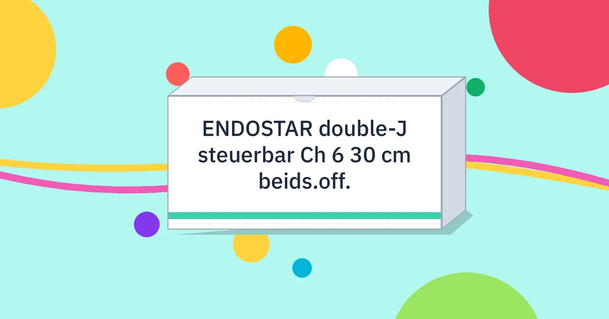 Symbolbild: Packung mit der Aufschrift ENDOSTAR double-J steuerbar Ch 6 30 cm beids.off. (PZN 00439718) – Verfügbarkeit und Bezug in Apotheken in Frankfurt am Main