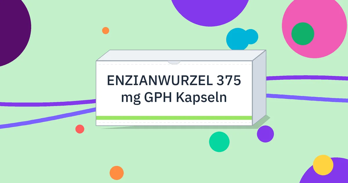 Symbolbild: Packung mit der Aufschrift ENZIANWURZEL 375 mg GPH Kapseln (PZN 06923013) – Verfügbarkeit und Bezug in Apotheken in Frankfurt am Main