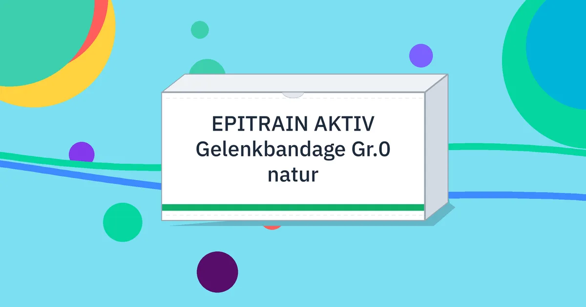 Symbolbild: Packung mit der Aufschrift EPITRAIN AKTIV Gelenkbandage Gr.0 natur (PZN 01286116) – Verfügbarkeit und Bezug in Apotheken in Frankfurt am Main