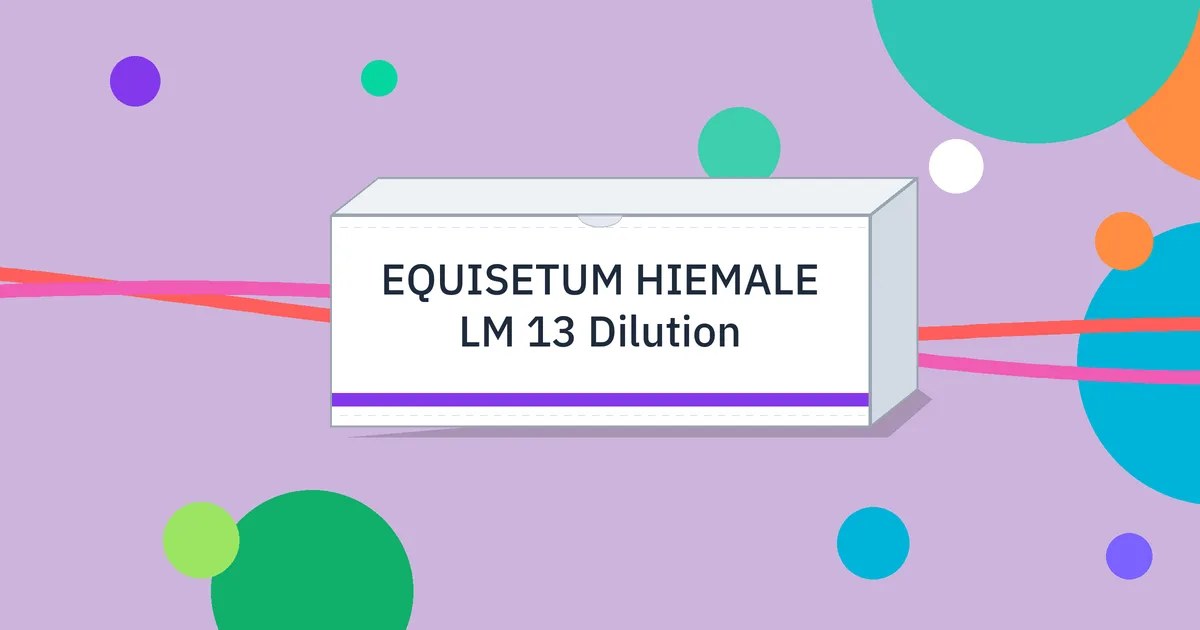 Symbolbild: Packung mit der Aufschrift EQUISETUM HIEMALE LM 13 Dilution (PZN 13473467) – Verfügbarkeit und Bezug in Apotheken in Frankfurt am Main