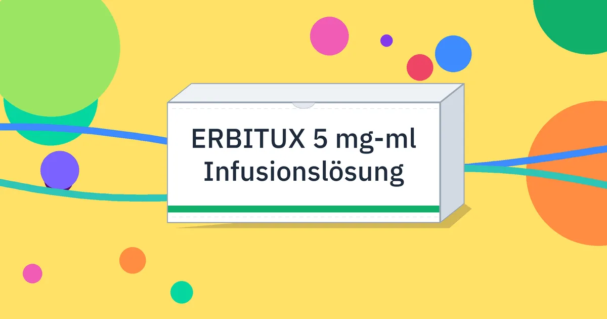 Symbolbild: Packung mit der Aufschrift ERBITUX 5 mg-ml Infusionslösung (PZN 11885349) – Verfügbarkeit und Bezug in Apotheken in Frankfurt am Main