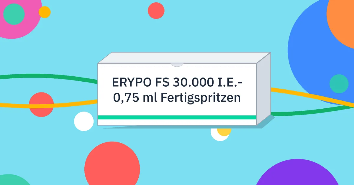 Symbolbild: Packung mit der Aufschrift ERYPO FS 30.000 I.E.-0,75 ml Fertigspritzen (PZN 06089254) – Verfügbarkeit und Bezug in Apotheken in Frankfurt am Main