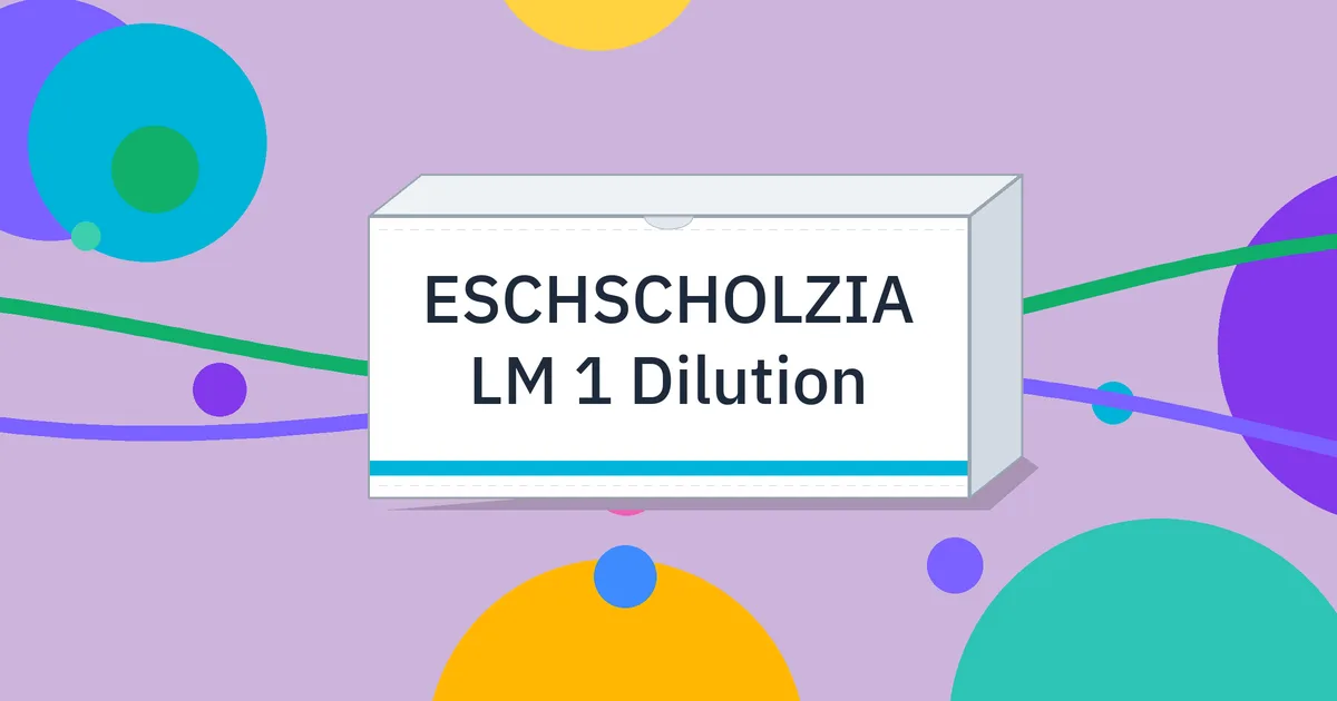 Symbolbild: Packung mit der Aufschrift ESCHSCHOLZIA LM 1 Dilution (PZN 13479814) – Verfügbarkeit und Bezug in Apotheken in Frankfurt am Main