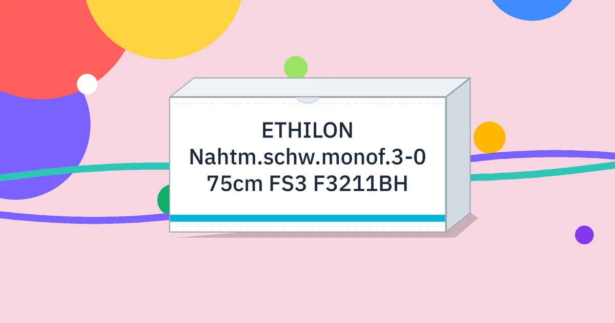 Symbolbild: Packung mit der Aufschrift ETHILON Nahtm.schw.monof.3-0 75cm FS3 F3211BH (PZN 16251000) – Verfügbarkeit und Bezug in Apotheken in Frankfurt am Main