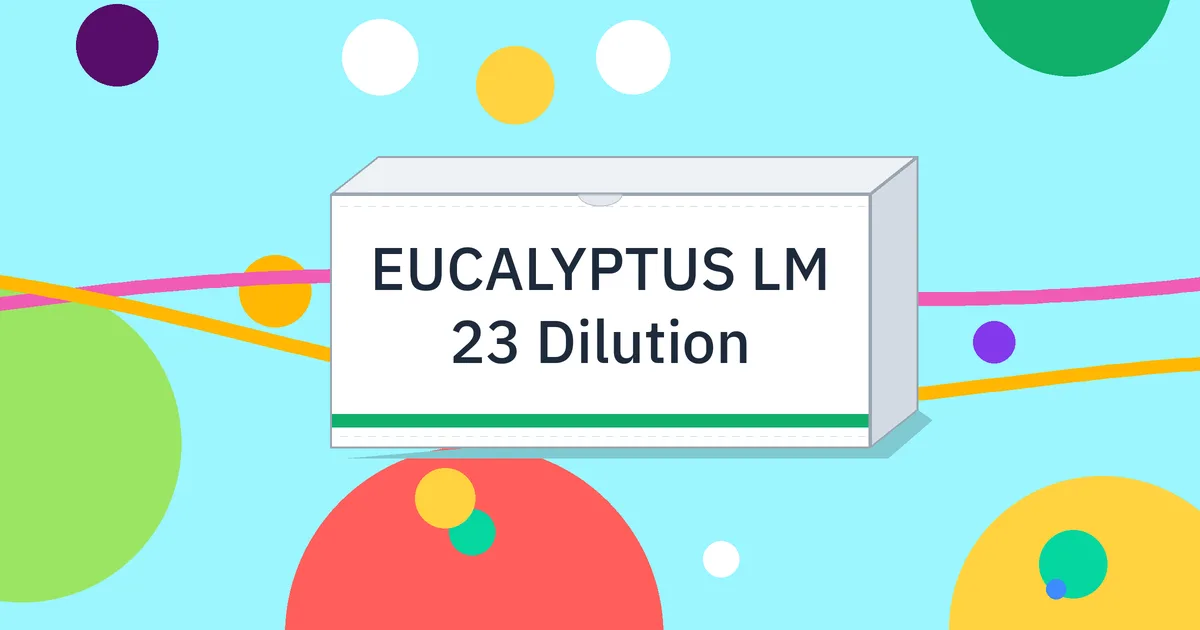 Symbolbild: Packung mit der Aufschrift EUCALYPTUS LM 23 Dilution (PZN 12845441) – Verfügbarkeit und Bezug in Apotheken in Frankfurt am Main