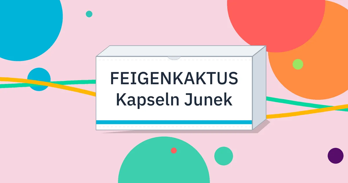 Symbolbild: Packung mit der Aufschrift FEIGENKAKTUS Kapseln Junek (PZN 01429395) – Verfügbarkeit und Bezug in Apotheken in Frankfurt am Main