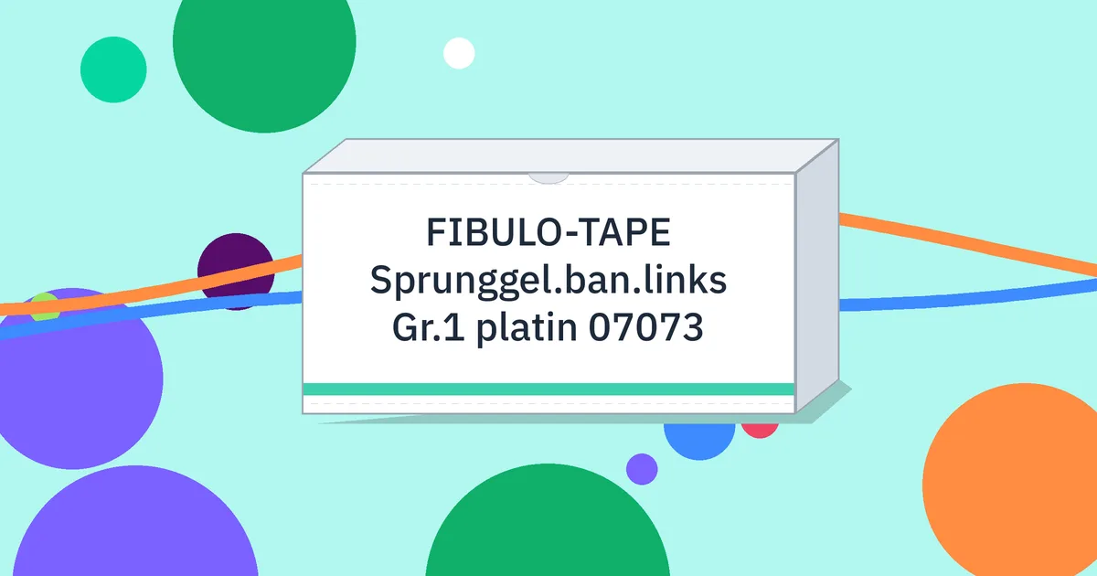 Symbolbild: Packung mit der Aufschrift FIBULO-TAPE Sprunggel.ban.links Gr.1 platin 07073 (PZN 06826445) – Verfügbarkeit und Bezug in Apotheken in Frankfurt am Main
