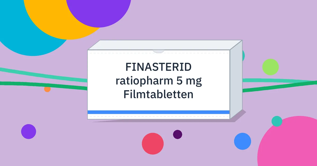 Symbolbild: Packung mit der Aufschrift FINASTERID ratiopharm 5 mg Filmtabletten (PZN 00008131) – Verfügbarkeit und Bezug in Apotheken in Frankfurt am Main