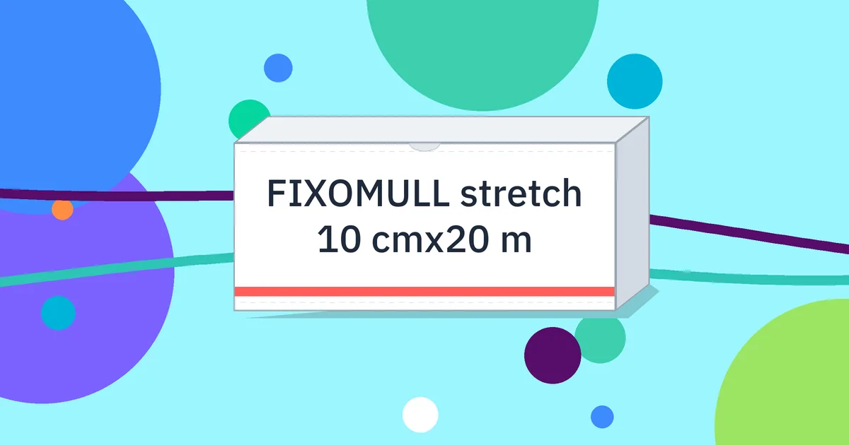 Symbolbild: Packung mit der Aufschrift FIXOMULL stretch 10 cmx20 m (PZN 20174713) – Verfügbarkeit und Bezug in Apotheken in Frankfurt am Main