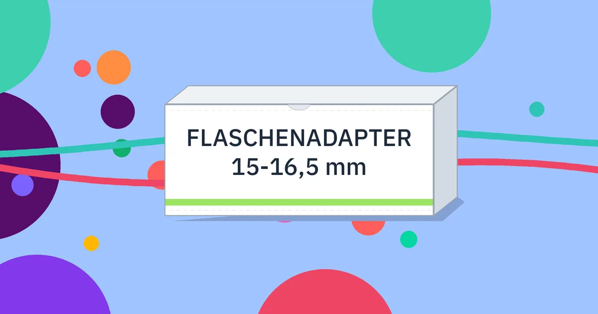Symbolbild: Packung mit der Aufschrift FLASCHENADAPTER 15-16,5 mm (PZN 13230351) – Verfügbarkeit und Bezug in Apotheken in Frankfurt am Main