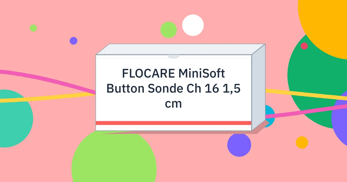 Symbolbild: Packung mit der Aufschrift FLOCARE MiniSoft Button Sonde Ch 16 1,5 cm (PZN 16019272) – Verfügbarkeit und Bezug in Apotheken in Frankfurt am Main