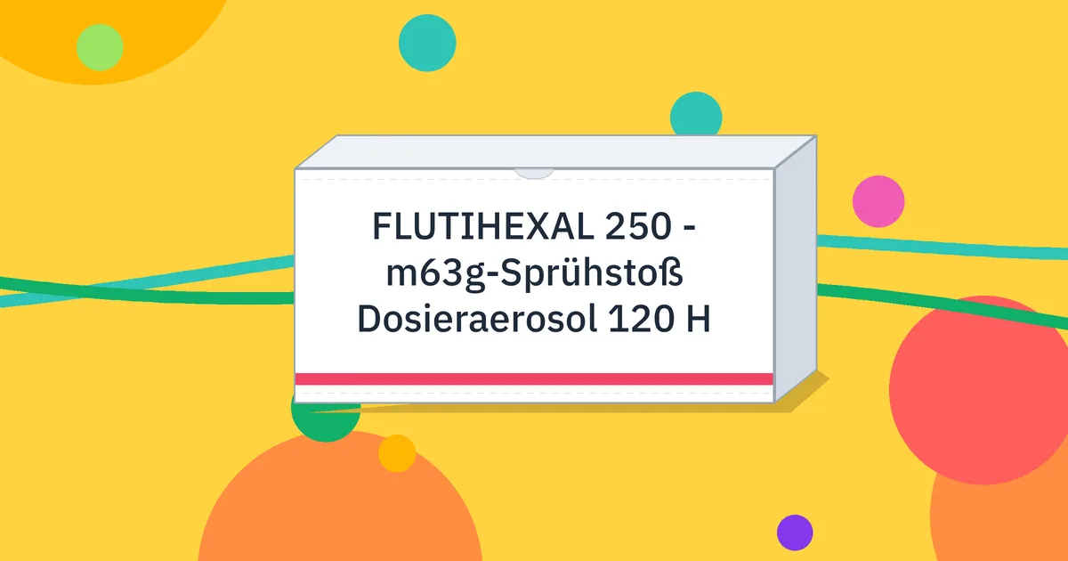 Symbolbild: Packung mit der Aufschrift FLUTIHEXAL 250 -m63g-Sprühstoß Dosieraerosol 120 H (PZN 10099011) – Verfügbarkeit und Bezug in Apotheken in Frankfurt am Main
