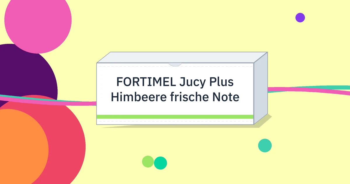 Symbolbild: Packung mit der Aufschrift FORTIMEL Jucy Plus Himbeere frische Note (PZN 19350754) – Verfügbarkeit und Bezug in Apotheken in Frankfurt am Main