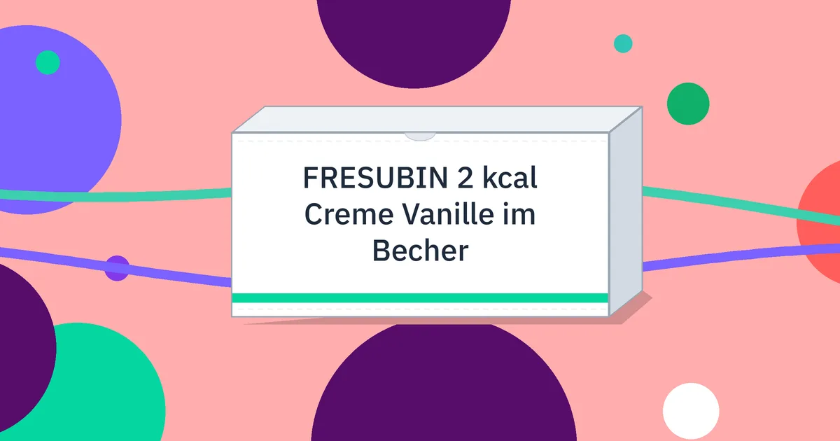 Symbolbild: Packung mit der Aufschrift FRESUBIN 2 kcal Creme Vanille im Becher (PZN 10199020) – Verfügbarkeit und Bezug in Apotheken in Frankfurt am Main