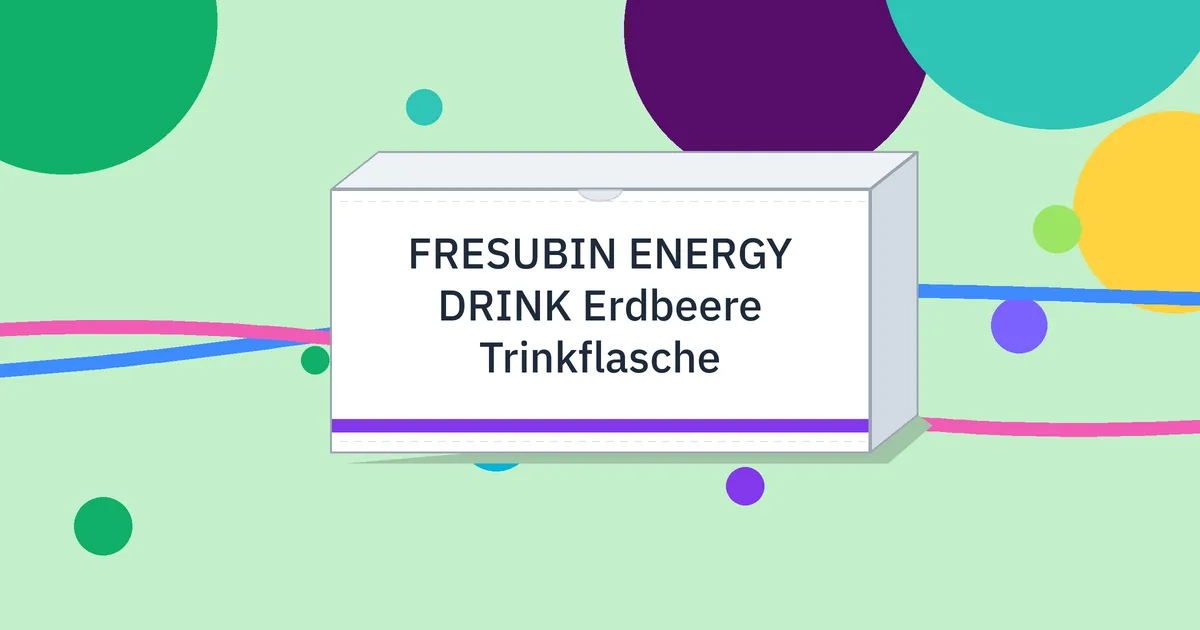 Symbolbild: Packung mit der Aufschrift FRESUBIN ENERGY DRINK Erdbeere Trinkflasche (PZN 19791458) – Verfügbarkeit und Bezug in Apotheken in Frankfurt am Main