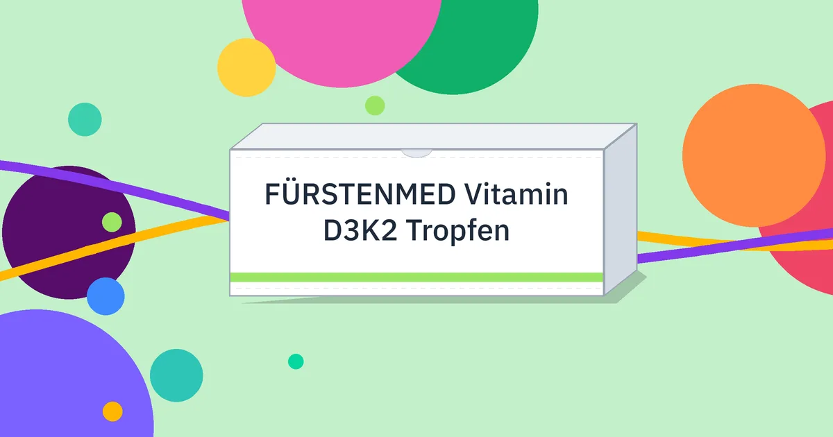 Symbolbild: Packung mit der Aufschrift FÜRSTENMED Vitamin D3K2 Tropfen (PZN 13968358) – Verfügbarkeit und Bezug in Apotheken in Frankfurt am Main