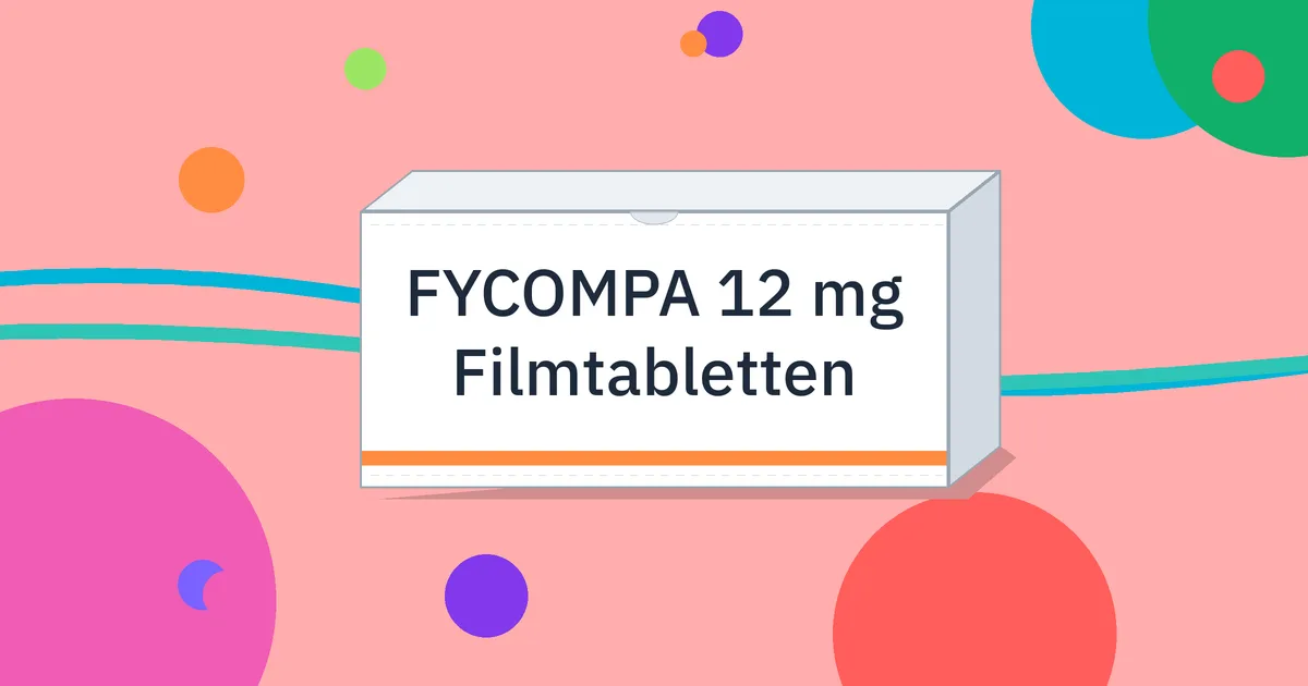 Symbolbild: Packung mit der Aufschrift FYCOMPA 12 mg Filmtabletten (PZN 10709722) – Verfügbarkeit und Bezug in Apotheken in Frankfurt am Main