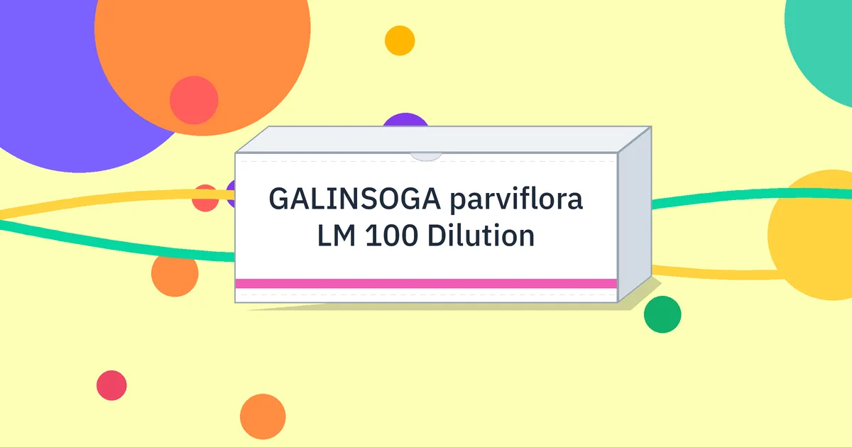 Symbolbild: Packung mit der Aufschrift GALINSOGA parviflora LM 100 Dilution (PZN 13496959) – Verfügbarkeit und Bezug in Apotheken in Frankfurt am Main