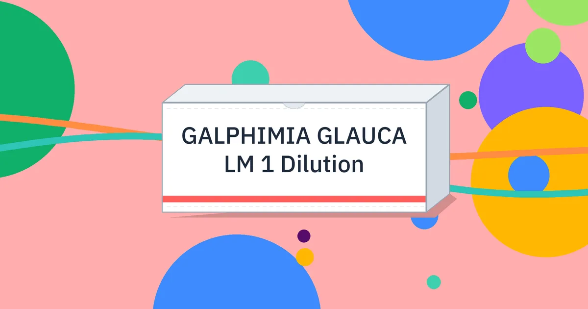 Symbolbild: Packung mit der Aufschrift GALPHIMIA GLAUCA LM 1 Dilution (PZN 12875206) – Verfügbarkeit und Bezug in Apotheken in Frankfurt am Main