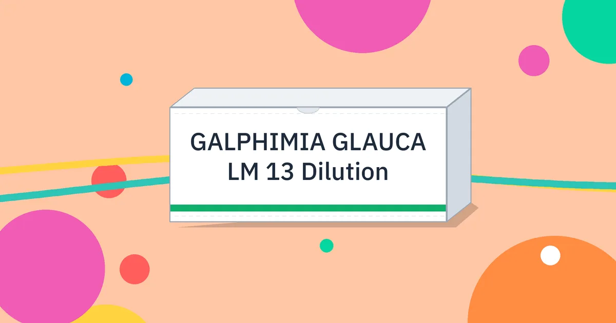 Symbolbild: Packung mit der Aufschrift GALPHIMIA GLAUCA LM 13 Dilution (PZN 12875301) – Verfügbarkeit und Bezug in Apotheken in Frankfurt am Main