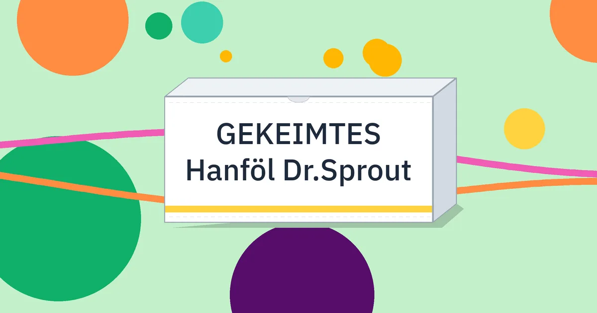 Symbolbild: Packung mit der Aufschrift GEKEIMTES Hanföl Dr.Sprout (PZN 15633343) – Verfügbarkeit und Bezug in Apotheken in Frankfurt am Main
