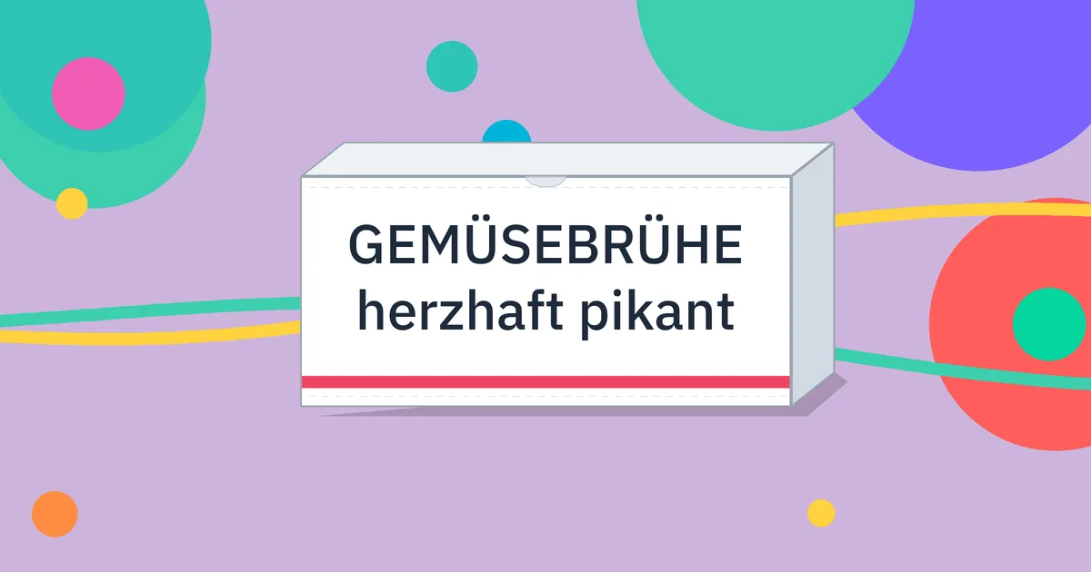 Symbolbild: Packung mit der Aufschrift GEMÜSEBRÜHE herzhaft pikant (PZN 19878716) – Verfügbarkeit und Bezug in Apotheken in Frankfurt am Main