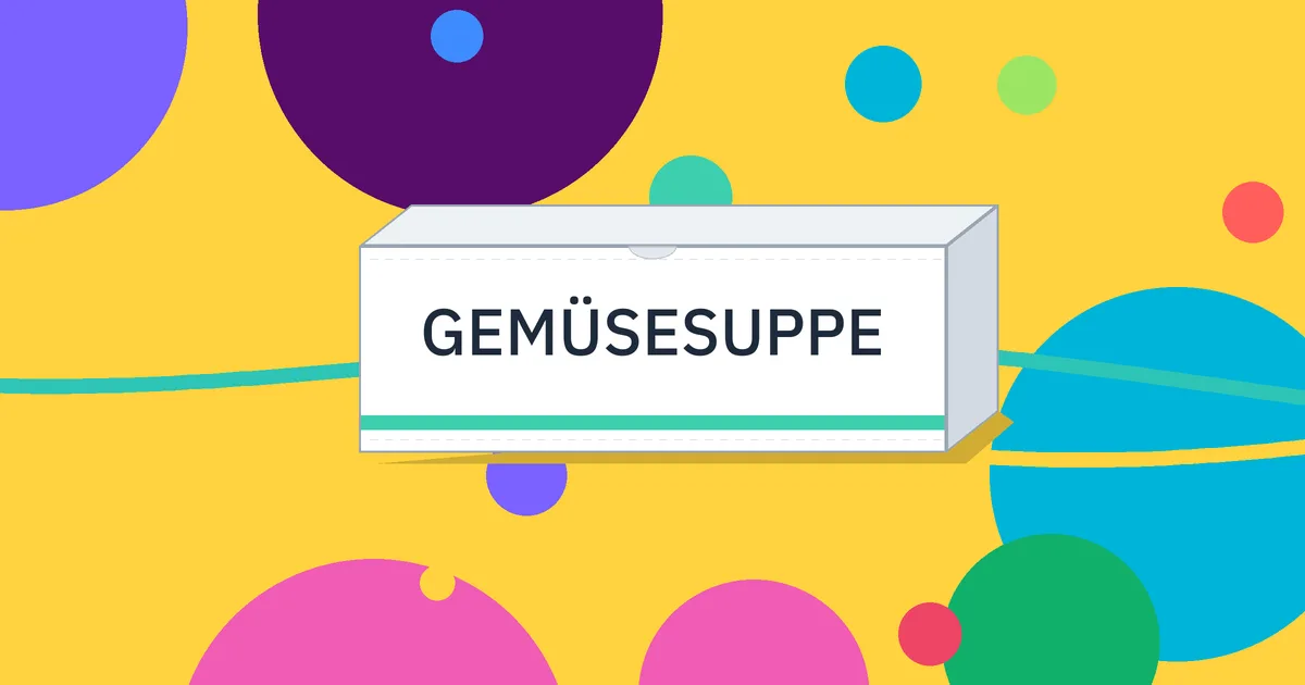 Symbolbild: Packung mit der Aufschrift GEMÜSESUPPE (PZN 16325313) – Verfügbarkeit und Bezug in Apotheken in Frankfurt am Main