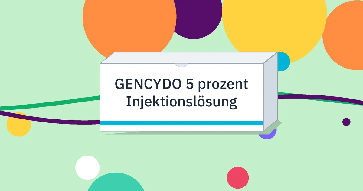 Symbolbild: Packung mit der Aufschrift GENCYDO 5 prozent Injektionslösung (PZN 01622778) – Verfügbarkeit und Bezug in Apotheken in Frankfurt am Main