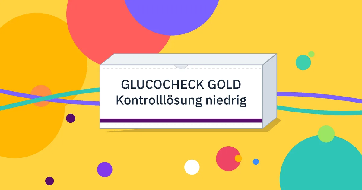 Symbolbild: Packung mit der Aufschrift GLUCOCHECK GOLD Kontrolllösung niedrig (PZN 11864927) – Verfügbarkeit und Bezug in Apotheken in Frankfurt am Main
