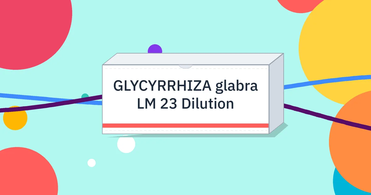 Symbolbild: Packung mit der Aufschrift GLYCYRRHIZA glabra LM 23 Dilution (PZN 12880963) – Verfügbarkeit und Bezug in Apotheken in Frankfurt am Main