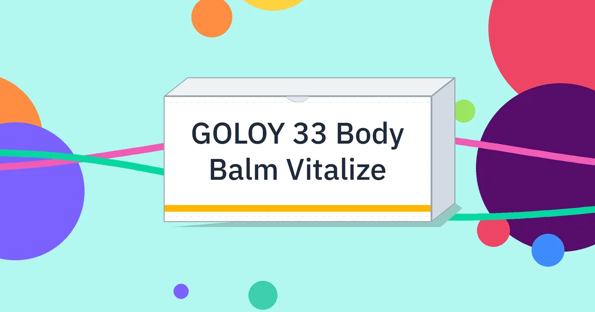 Symbolbild: Packung mit der Aufschrift GOLOY 33 Body Balm Vitalize (PZN 02426306) – Verfügbarkeit und Bezug in Apotheken in Frankfurt am Main