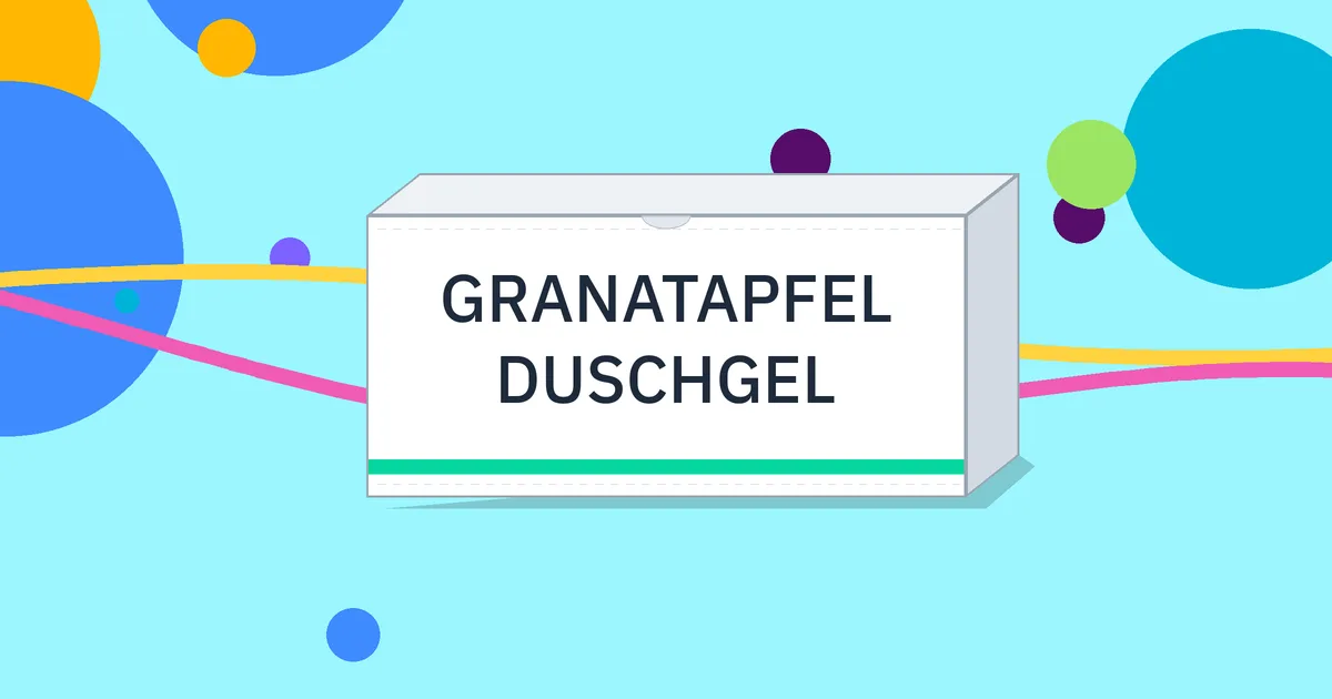 Symbolbild: Packung mit der Aufschrift GRANATAPFEL DUSCHGEL (PZN 11103039) – Verfügbarkeit und Bezug in Apotheken in Frankfurt am Main