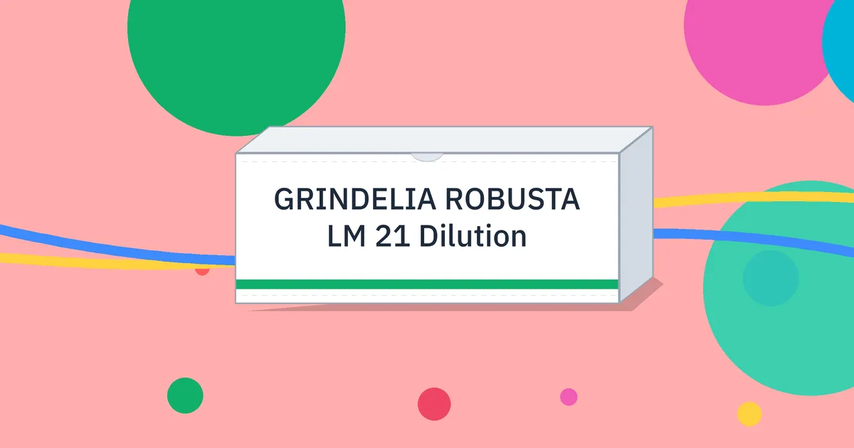 Symbolbild: Packung mit der Aufschrift GRINDELIA ROBUSTA LM 21 Dilution (PZN 13547102) – Verfügbarkeit und Bezug in Apotheken in Frankfurt am Main