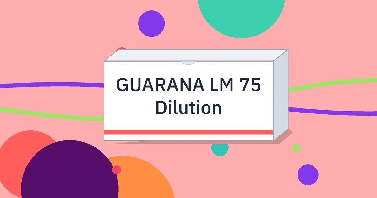 Symbolbild: Packung mit der Aufschrift GUARANA LM 75 Dilution (PZN 12883306) – Verfügbarkeit und Bezug in Apotheken in Frankfurt am Main