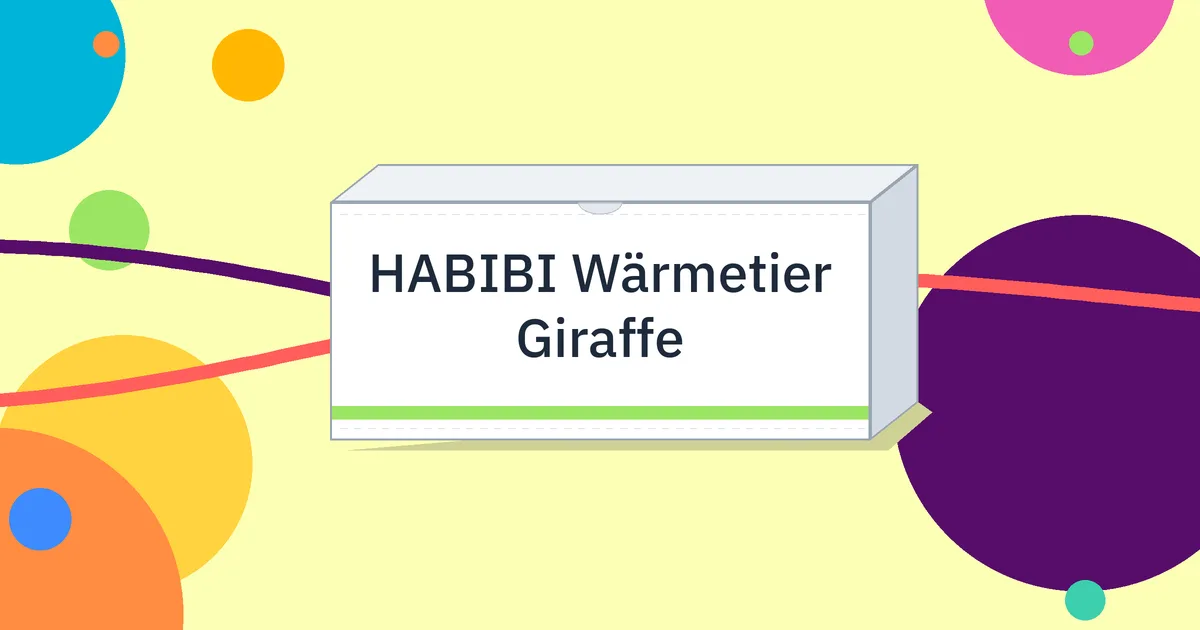Symbolbild: Packung mit der Aufschrift HABIBI Wärmetier Giraffe (PZN 15747414) – Verfügbarkeit und Bezug in Apotheken in Frankfurt am Main