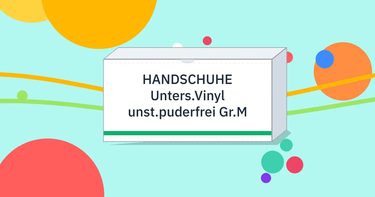 Symbolbild: Packung mit der Aufschrift HANDSCHUHE Unters.Vinyl unst.puderfrei Gr.M (PZN 04980260) – Verfügbarkeit und Bezug in Apotheken in Frankfurt am Main