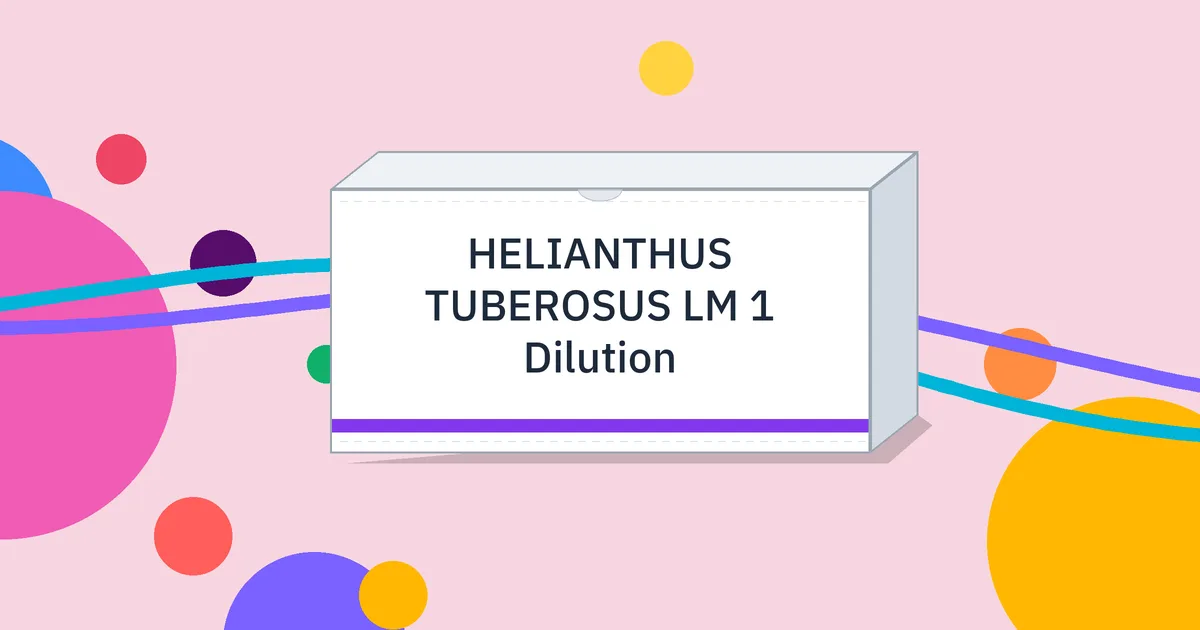 Symbolbild: Packung mit der Aufschrift HELIANTHUS TUBEROSUS LM 1 Dilution (PZN 13551492) – Verfügbarkeit und Bezug in Apotheken in Frankfurt am Main