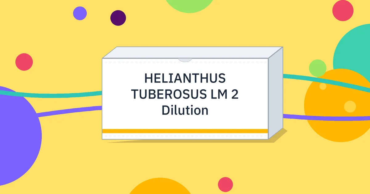 Symbolbild: Packung mit der Aufschrift HELIANTHUS TUBEROSUS LM 2 Dilution (PZN 13551500) – Verfügbarkeit und Bezug in Apotheken in Frankfurt am Main
