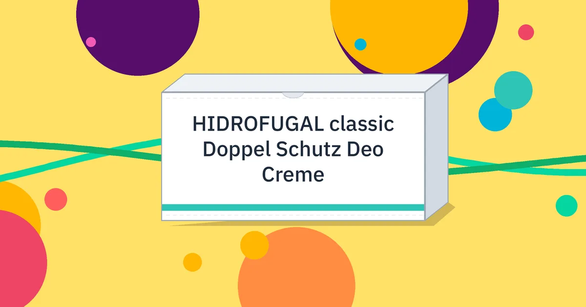 Symbolbild: Packung mit der Aufschrift HIDROFUGAL classic Doppel Schutz Deo Creme (PZN 16046903) – Verfügbarkeit und Bezug in Apotheken in Frankfurt am Main