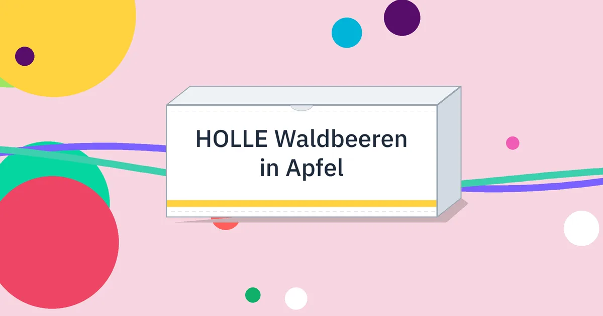 Symbolbild: Packung mit der Aufschrift HOLLE Waldbeeren in Apfel (PZN 09440858) – Verfügbarkeit und Bezug in Apotheken in Frankfurt am Main