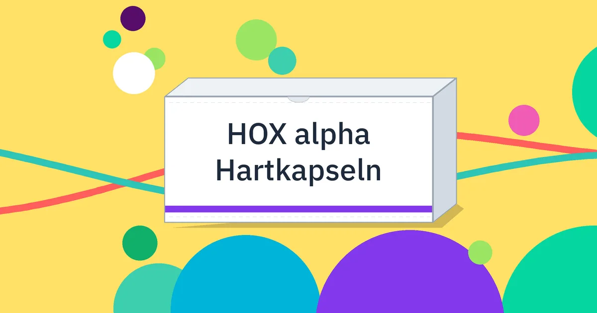 Symbolbild: Packung mit der Aufschrift HOX alpha Hartkapseln (PZN 08400621) – Verfügbarkeit und Bezug in Apotheken in Frankfurt am Main
