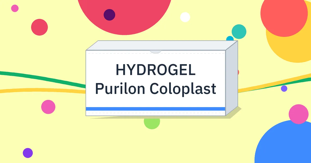 Symbolbild: Packung mit der Aufschrift HYDROGEL Purilon Coloplast (PZN 07775253) – Verfügbarkeit und Bezug in Apotheken in Frankfurt am Main