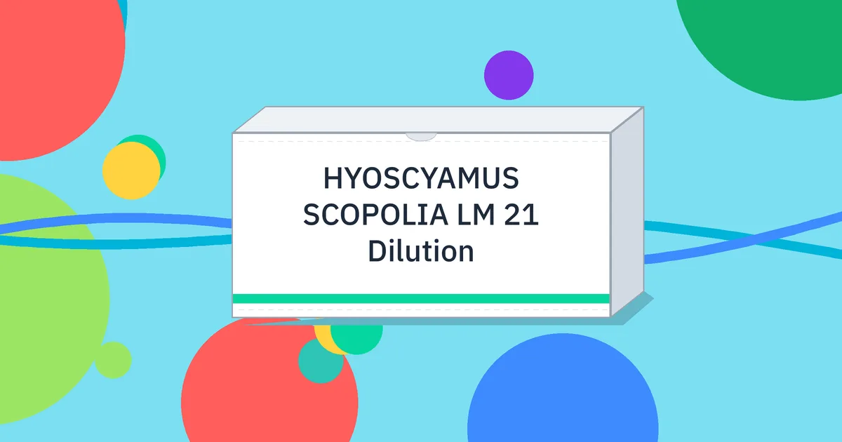 Symbolbild: Packung mit der Aufschrift HYOSCYAMUS SCOPOLIA LM 21 Dilution (PZN 13557804) – Verfügbarkeit und Bezug in Apotheken in Frankfurt am Main