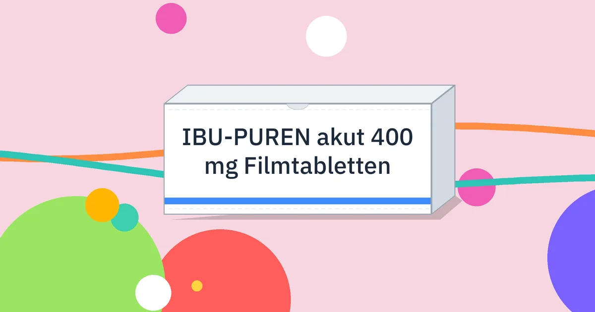 Symbolbild: Packung mit der Aufschrift IBU-PUREN akut 400 mg Filmtabletten (PZN 15877973) – Verfügbarkeit und Bezug in Apotheken in Frankfurt am Main