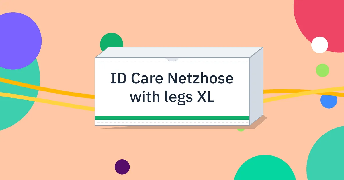 Symbolbild: Packung mit der Aufschrift ID Care Netzhose with legs XL (PZN 16162265) – Verfügbarkeit und Bezug in Apotheken in Frankfurt am Main