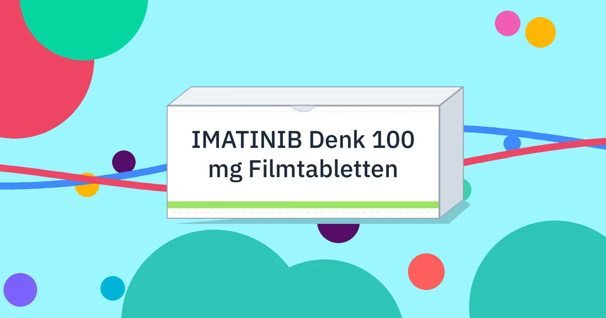 Symbolbild: Packung mit der Aufschrift IMATINIB Denk 100 mg Filmtabletten (PZN 16890119) – Verfügbarkeit und Bezug in Apotheken in Frankfurt am Main