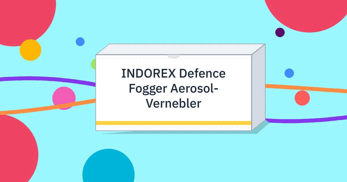 Symbolbild: Packung mit der Aufschrift INDOREX Defence Fogger Aerosol-Vernebler (PZN 14403368) – Verfügbarkeit und Bezug in Apotheken in Frankfurt am Main