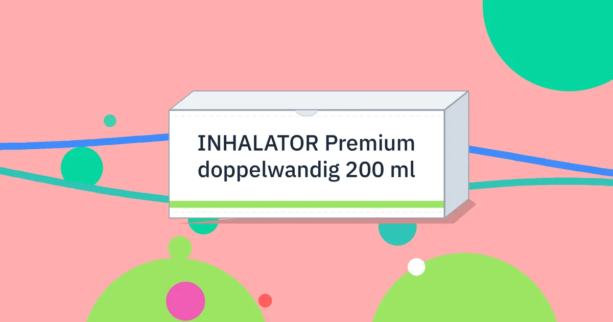 Symbolbild: Packung mit der Aufschrift INHALATOR Premium doppelwandig 200 ml (PZN 16616884) – Verfügbarkeit und Bezug in Apotheken in Frankfurt am Main