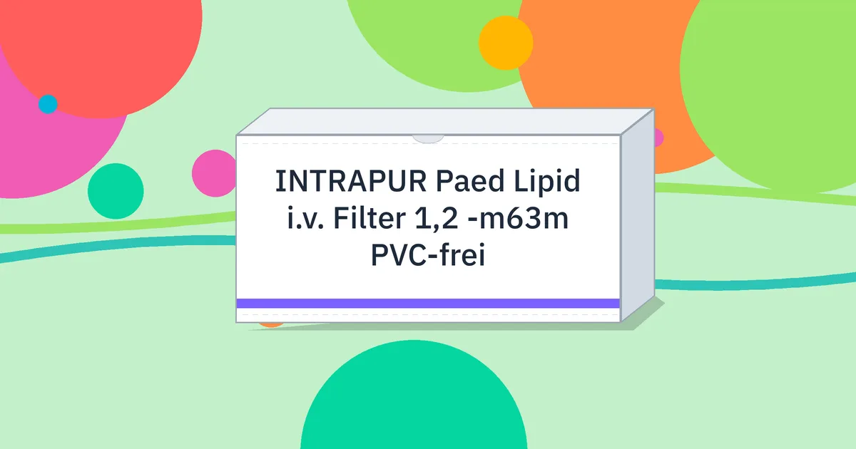 Symbolbild: Packung mit der Aufschrift INTRAPUR Paed Lipid i.v. Filter 1,2 -m63m PVC-frei (PZN 12516884) – Verfügbarkeit und Bezug in Apotheken in Frankfurt am Main