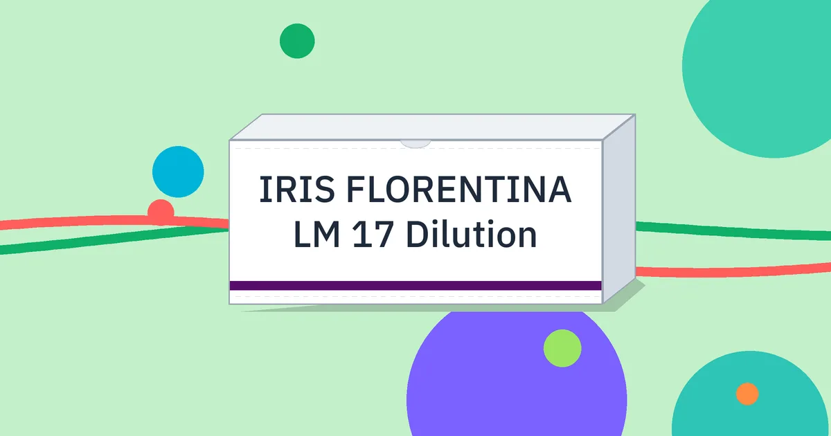Symbolbild: Packung mit der Aufschrift IRIS FLORENTINA LM 17 Dilution (PZN 13560999) – Verfügbarkeit und Bezug in Apotheken in Frankfurt am Main